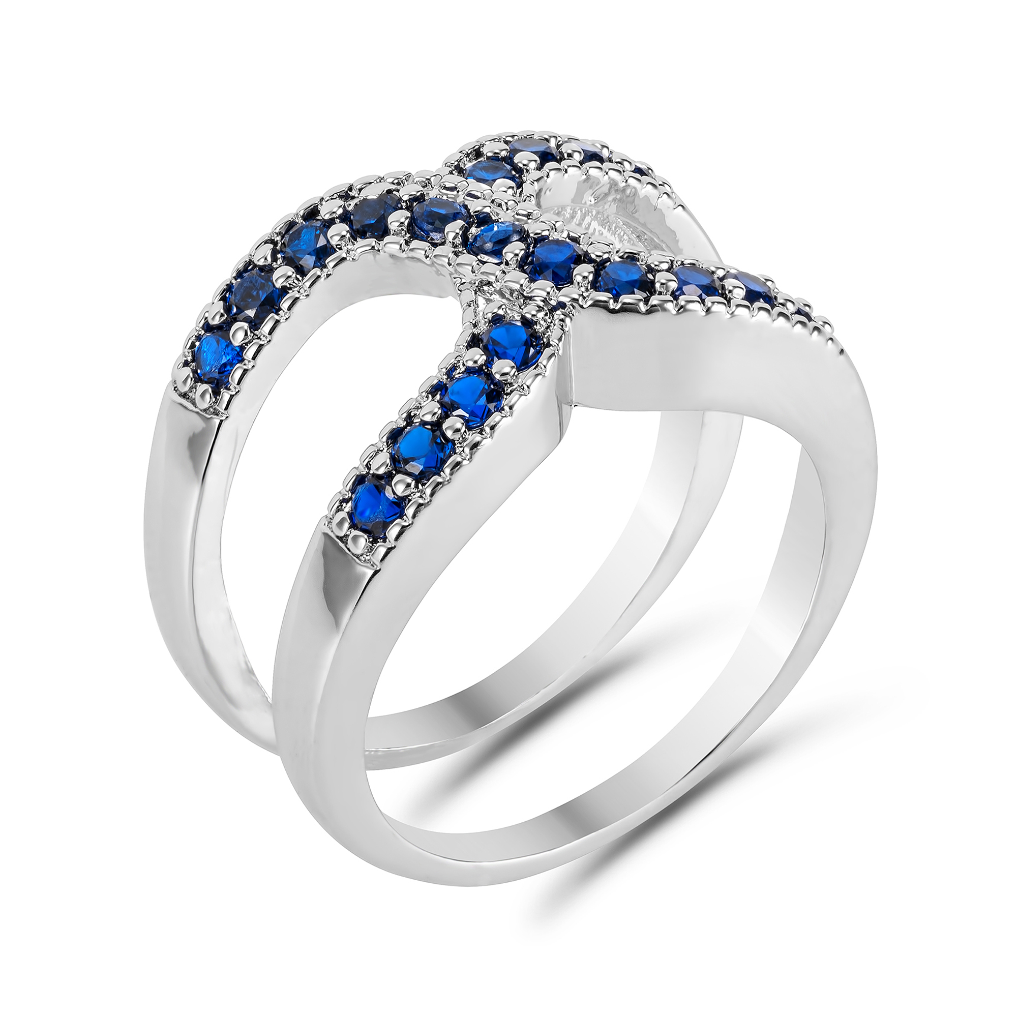 2 in 1 Blue Cubic Zirconia Infinity Ring Set – Gemnations