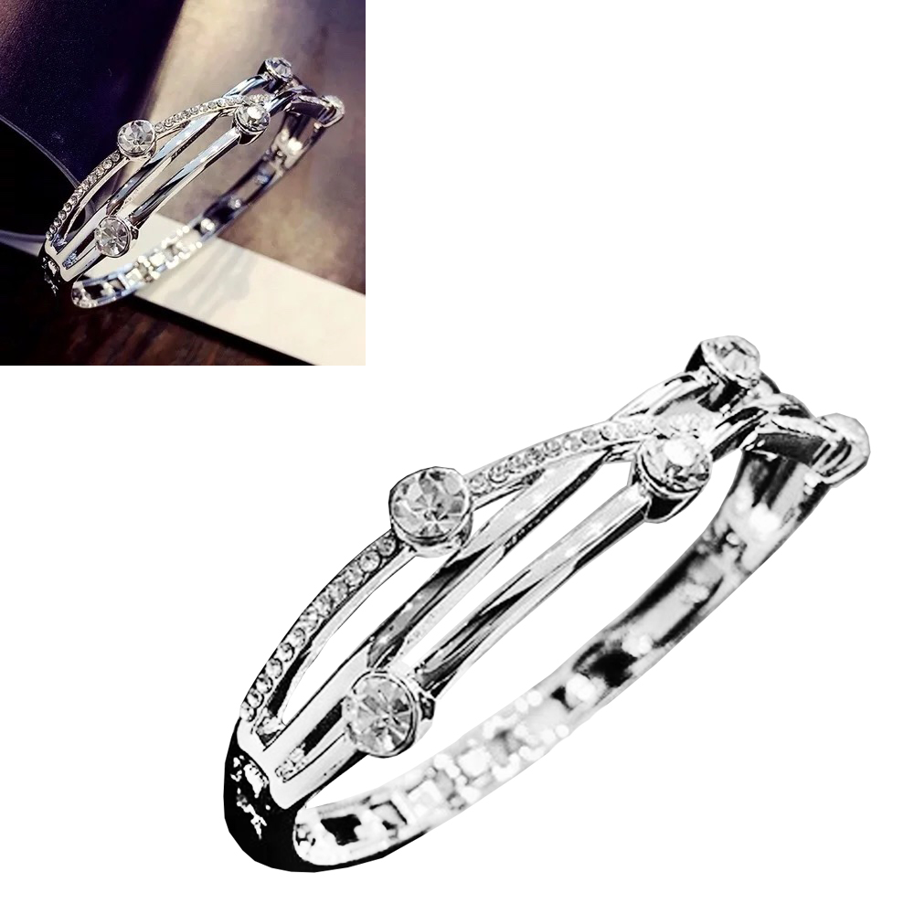 Wave Bangle with Swarovski Crystals – Gemnations